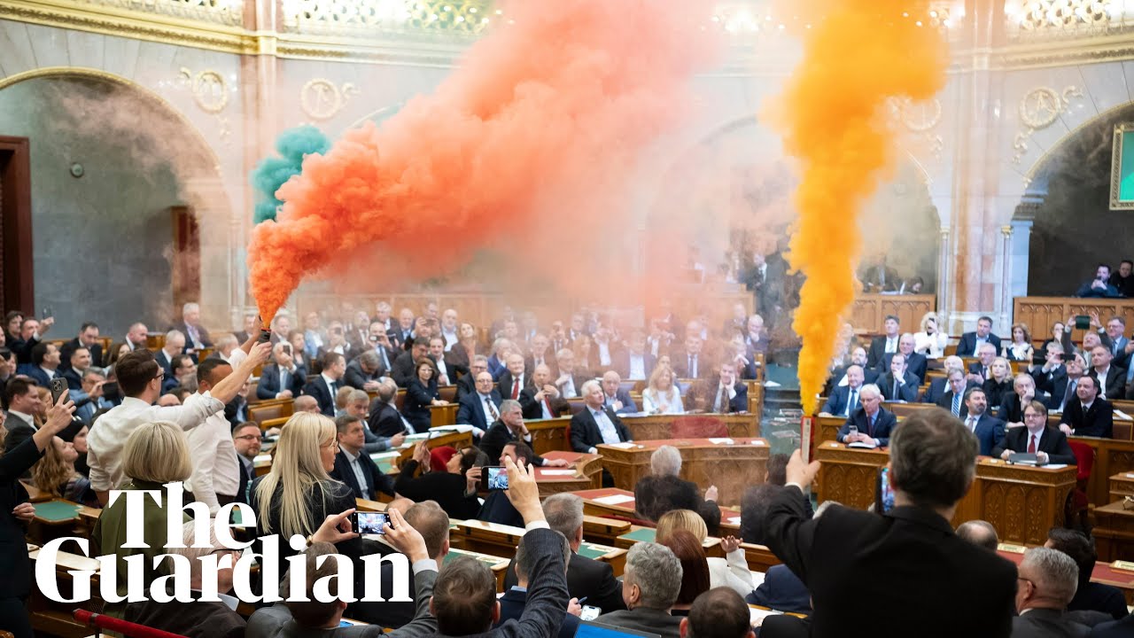 Smoke bombs ignited as Hungarian parliament passes law banning Pride ...